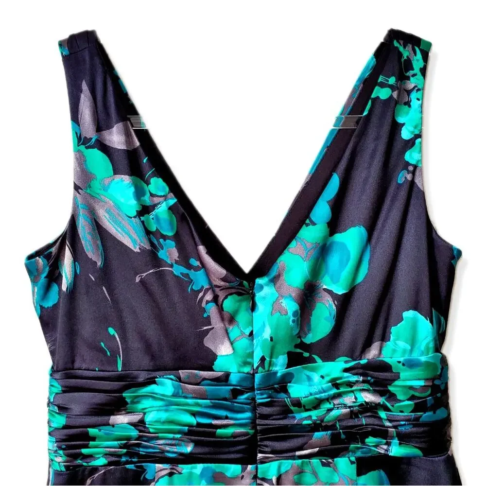 Evan Picone | Dresses | Evan Picone Black Floral Sheath Dress Dark ...